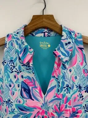 Lilly Pulitzer | Tops | Lilly Pulitzer Luxletic Lakelyn Bra Polo Top In ...